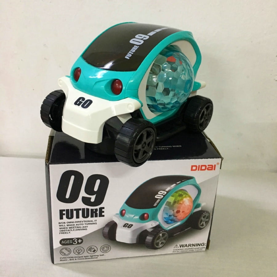 3D rotating luminous music car, automatic special music light toy car ...