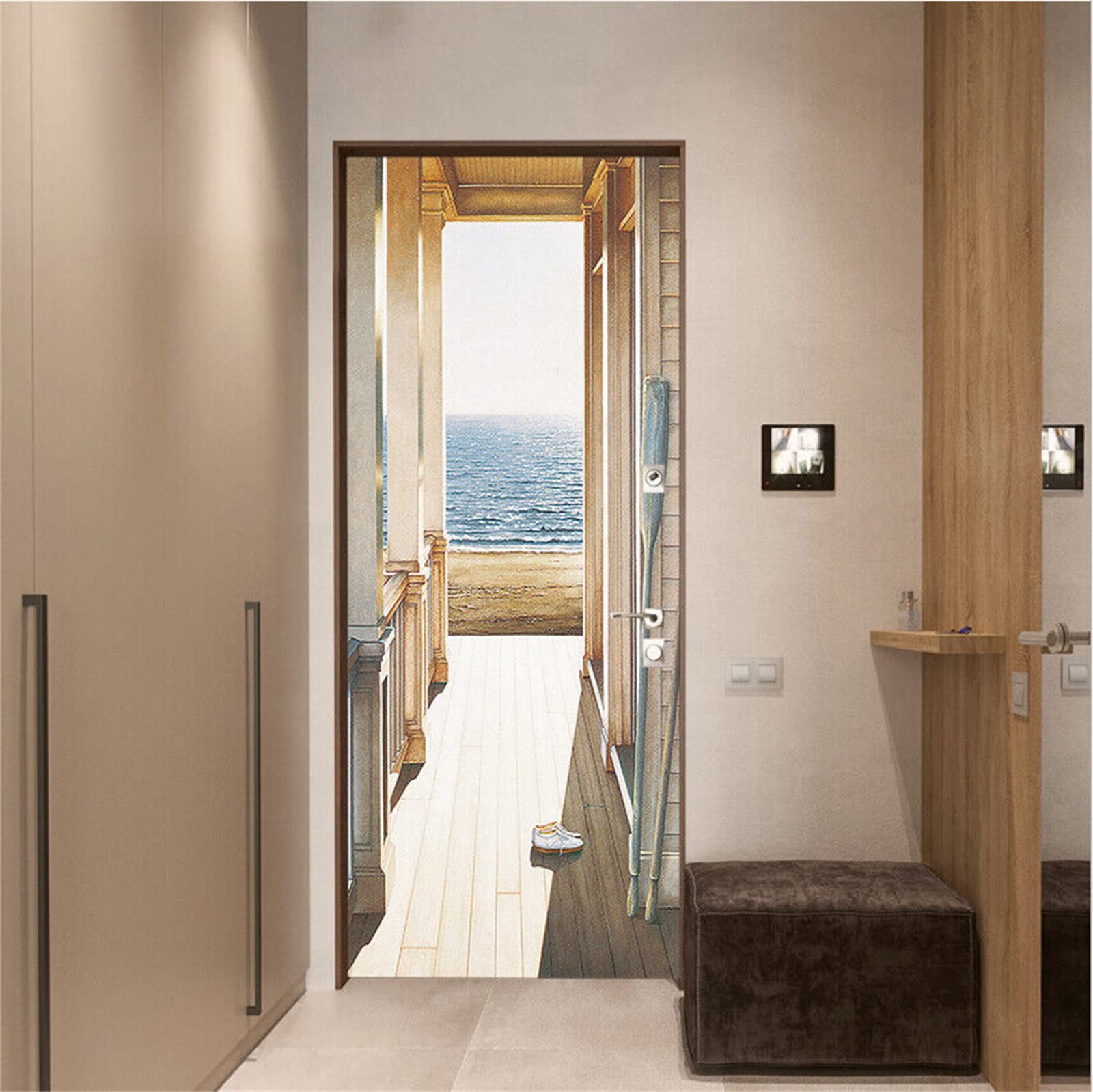 3D sci-fi door stickers Keyboard door stickers Sticky door mural wall ...