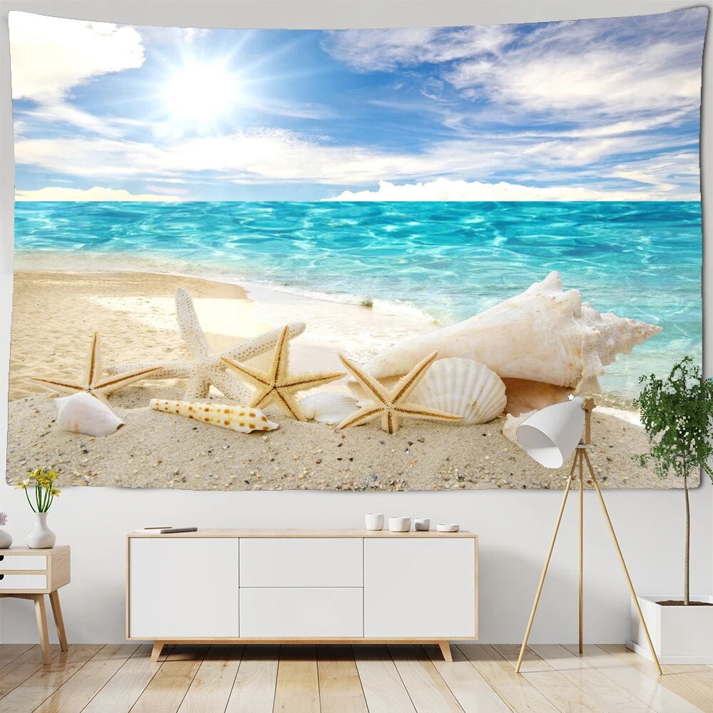 3D seaside beach shell landscape tapestry Bohemian Art decoration wall ...