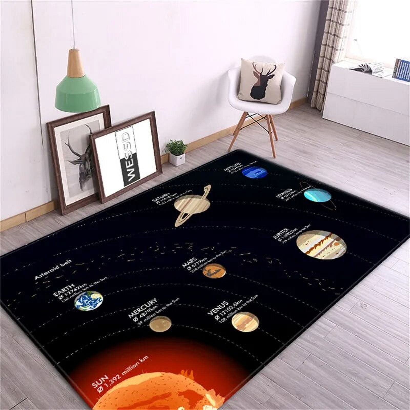 3D solar system star planet printing carpet living room children's bed ...