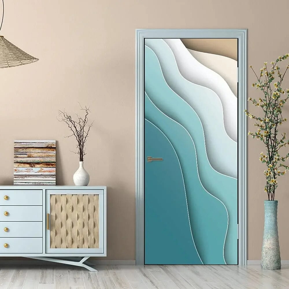 3D space Sphere door sticker wallpaper Geometric door sticker mural ...