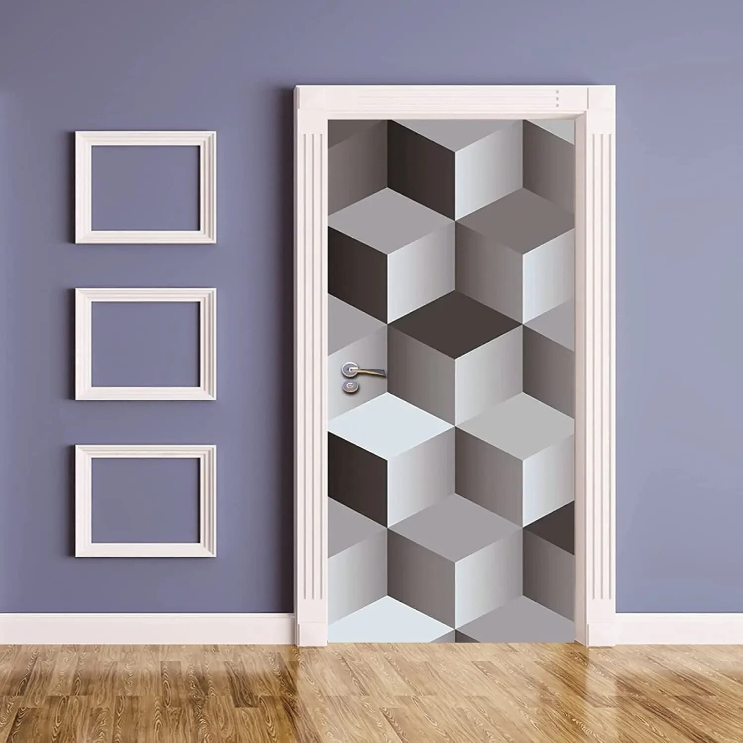 3D space Sphere door sticker wallpaper Geometric door sticker mural ...