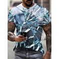3D summer new broken glass pattern short sleeve digital printing design ...