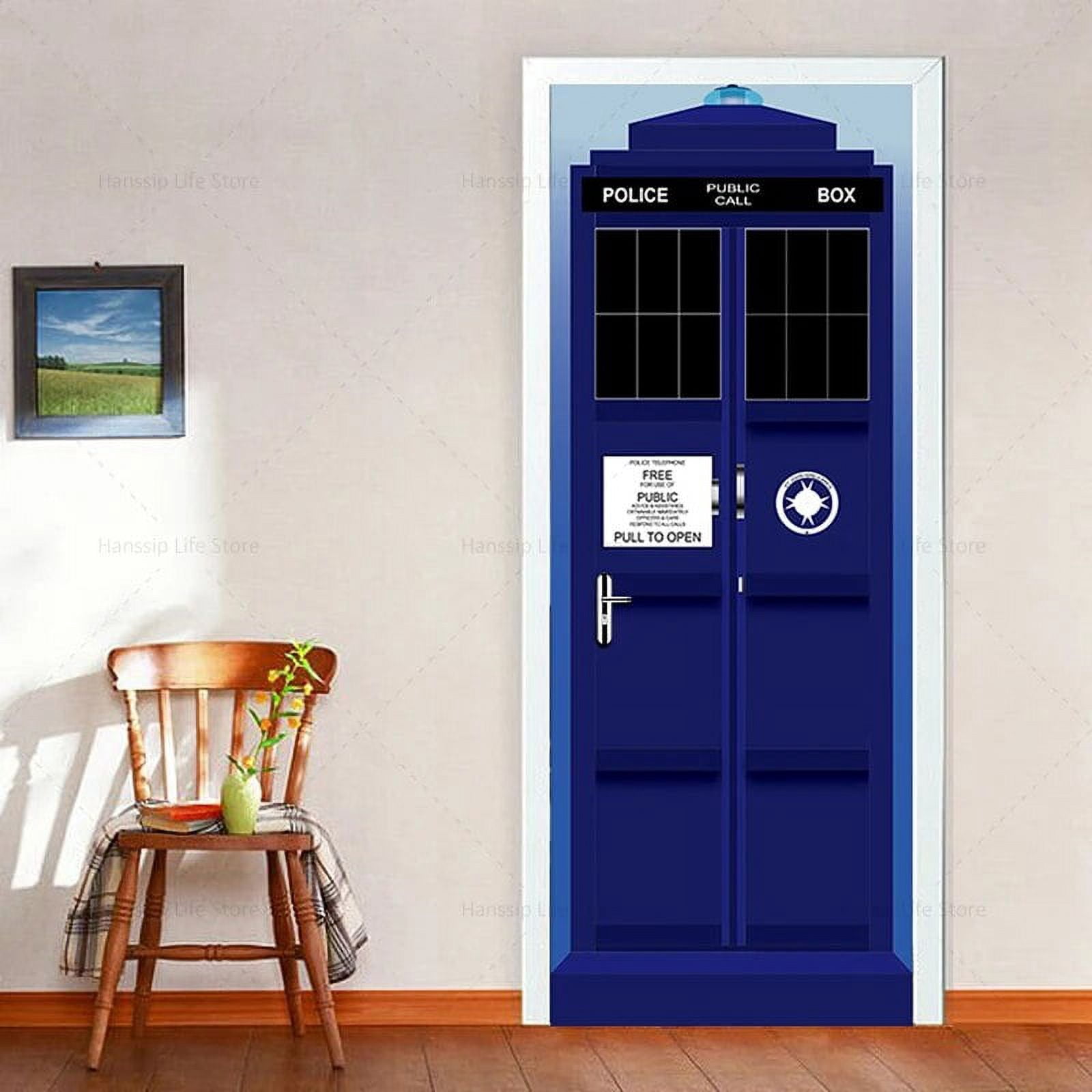 3D three-dimensional geometric door sticker black and white style ...