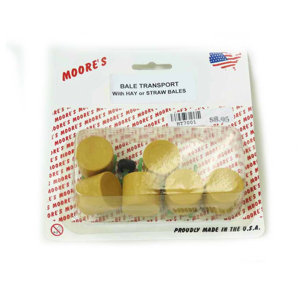 3D to Scale 1/64 Plastic Green Frame Round Bale Transport 6 Straw Bales ...