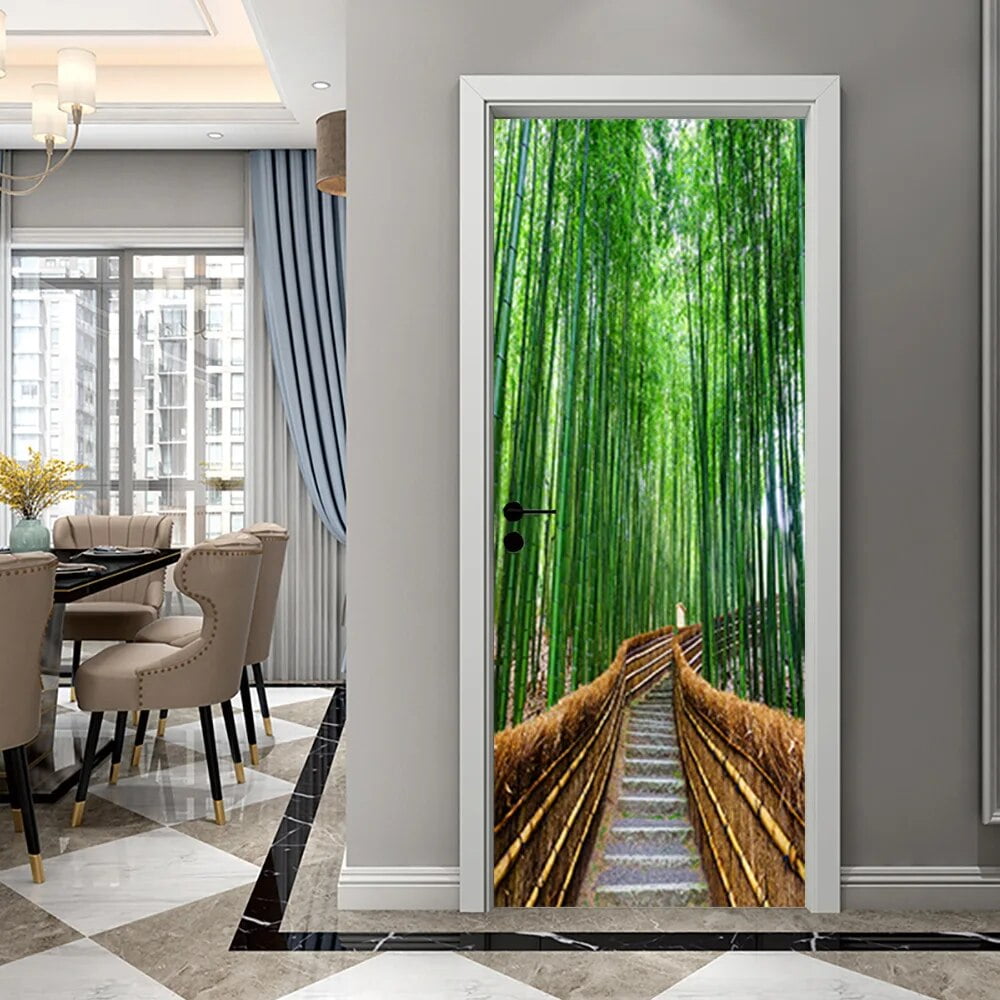 3D visual effects Stair door stickers Full door covered with home decor ...