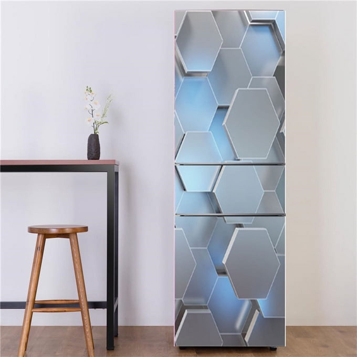 3D visual flower green plant poster Refrigerator decoration adhesive ...