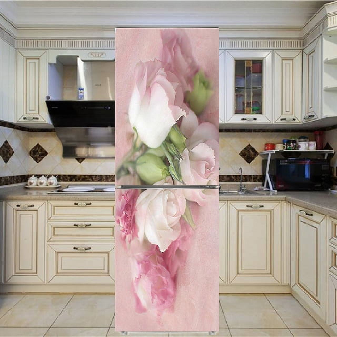 3D visual flower green plant poster Refrigerator decoration adhesive ...
