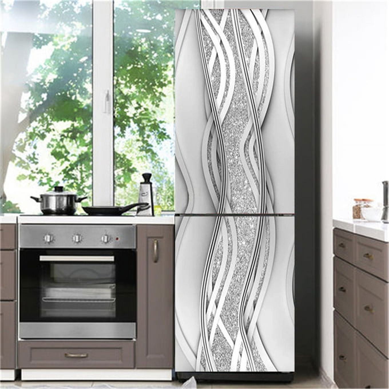 3D visual flower green plant poster Refrigerator decoration adhesive ...