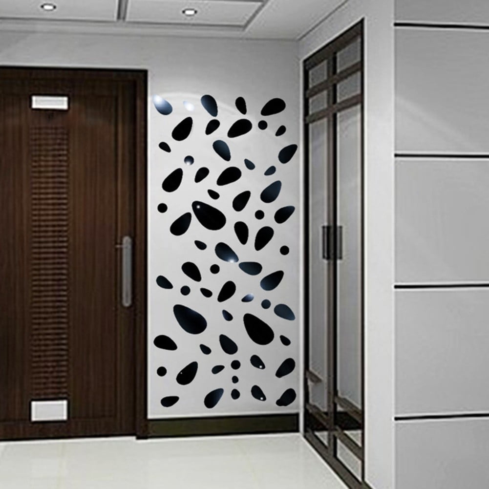 3D wall Sticker oval mirror wall sticker DIY acrylic wall sticker ...