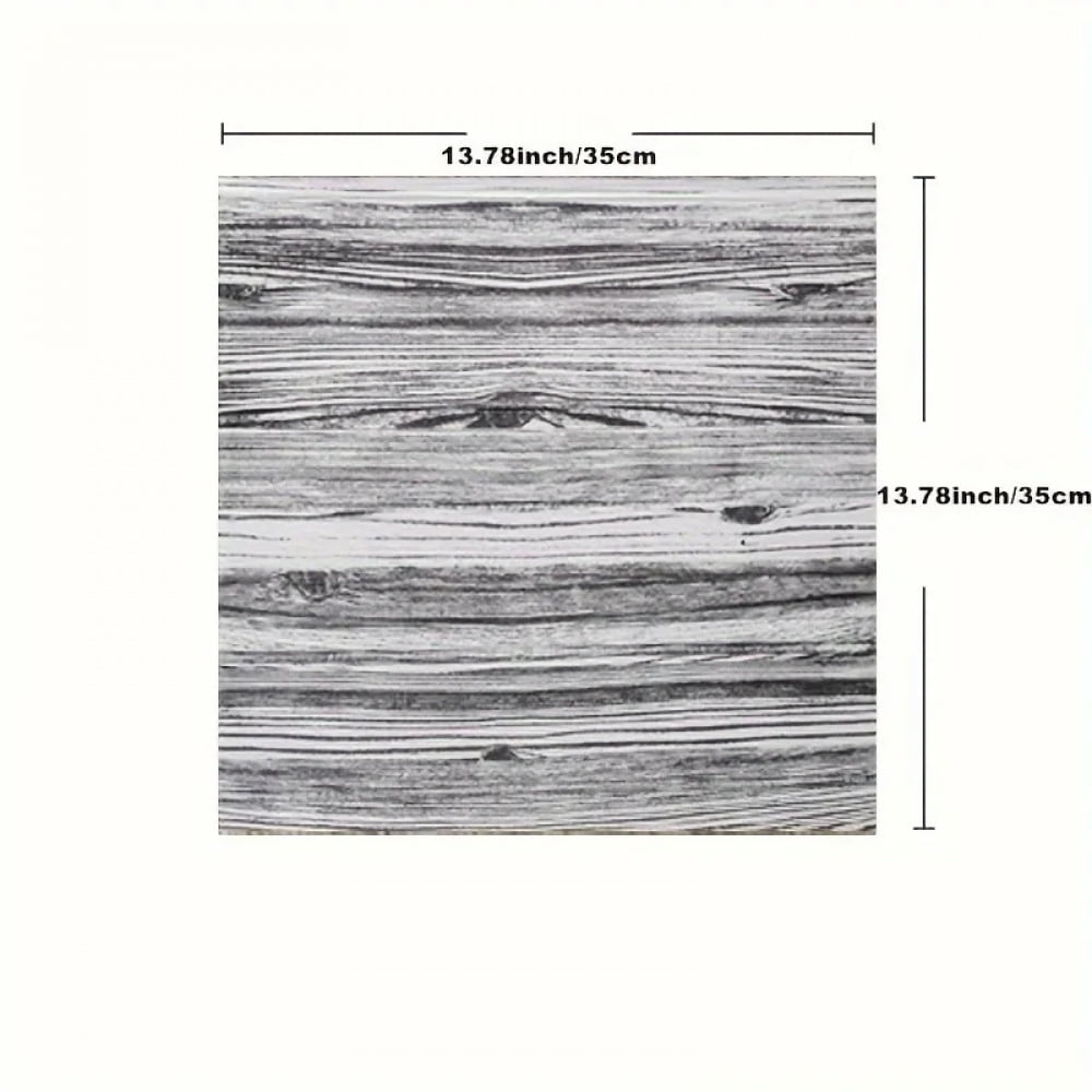 3D wall sticker wood grain foam self-adhesive DIY 35X35cm waterproof ...