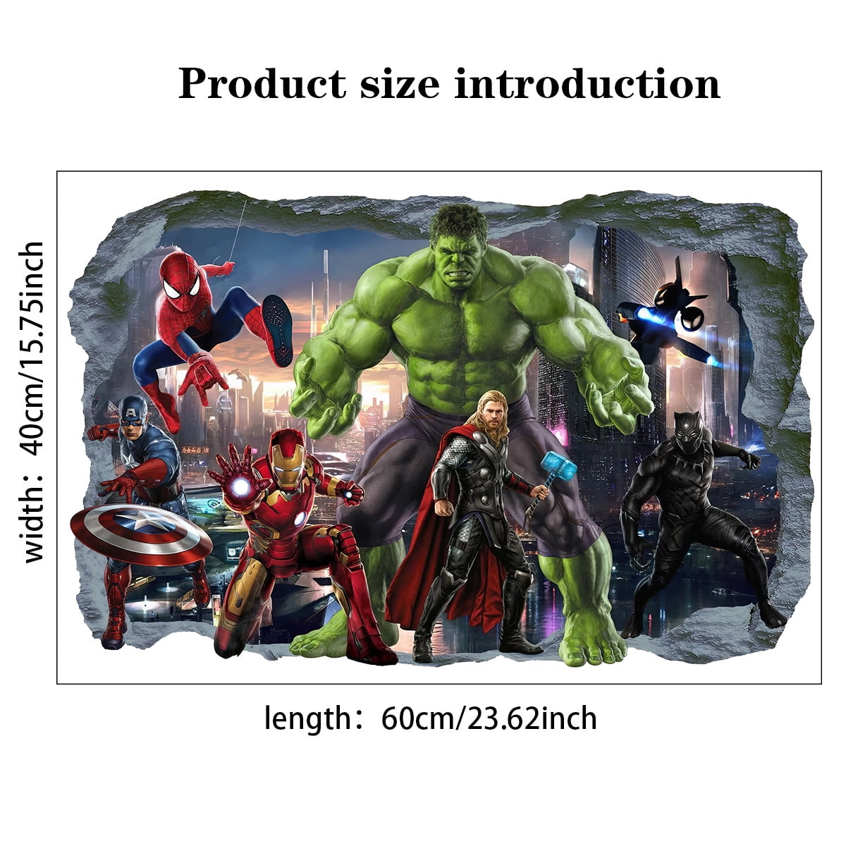 3D wall stickers, through-wall green giant wall stickers, living room ...