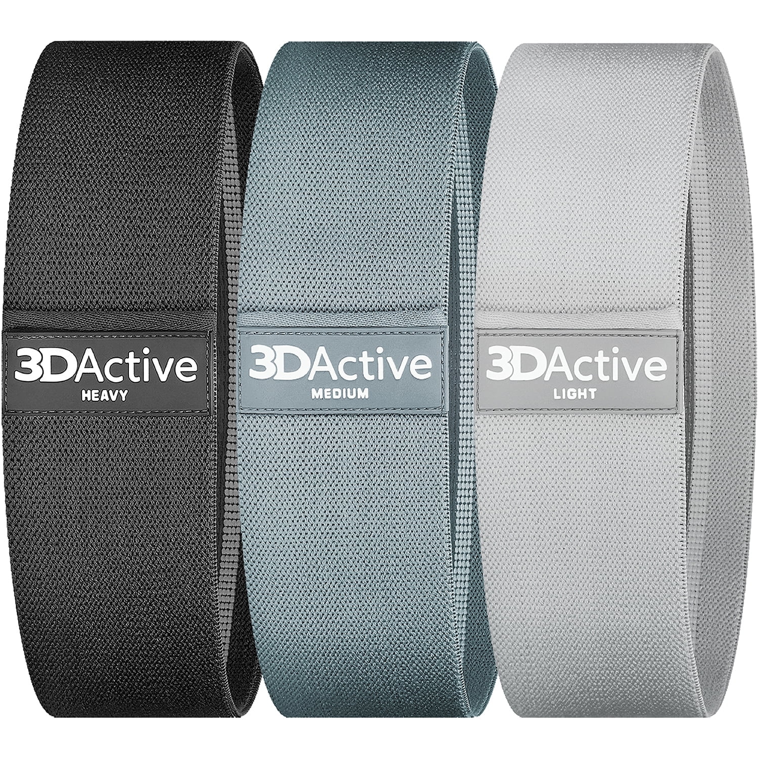 3DActive Fabric Resistance Bands for Legs & Butt. Wide Non-Slip Hip ...