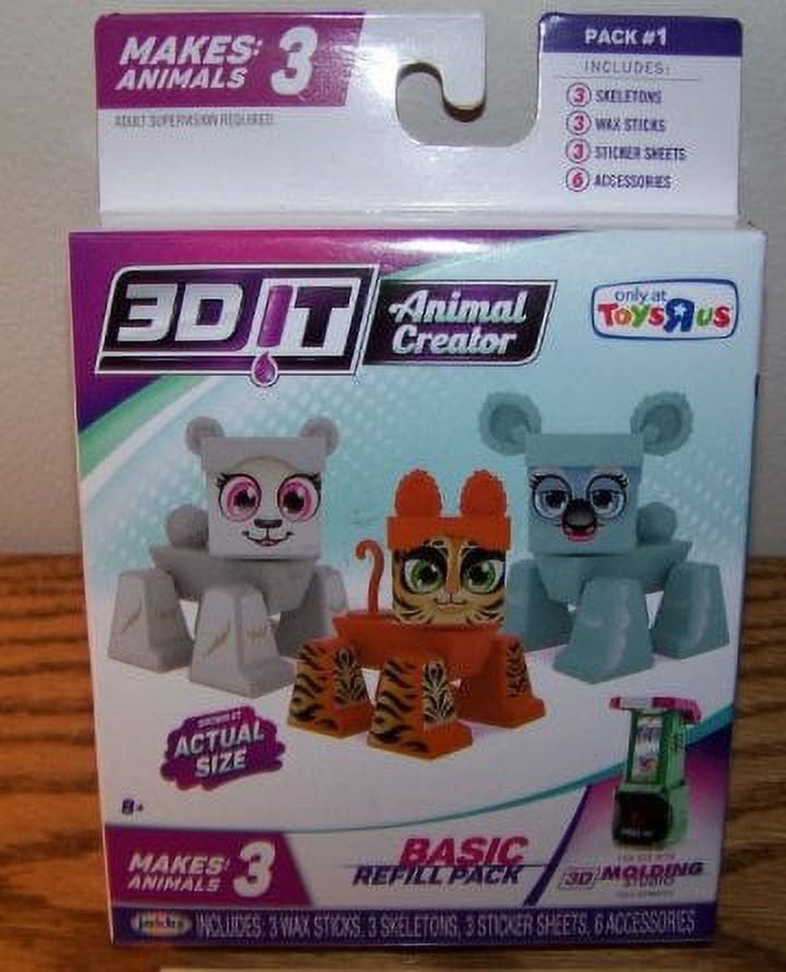 3DIT Animal Creator Basic Refill Pack - Makes 3 Animals ~ for Use with ...