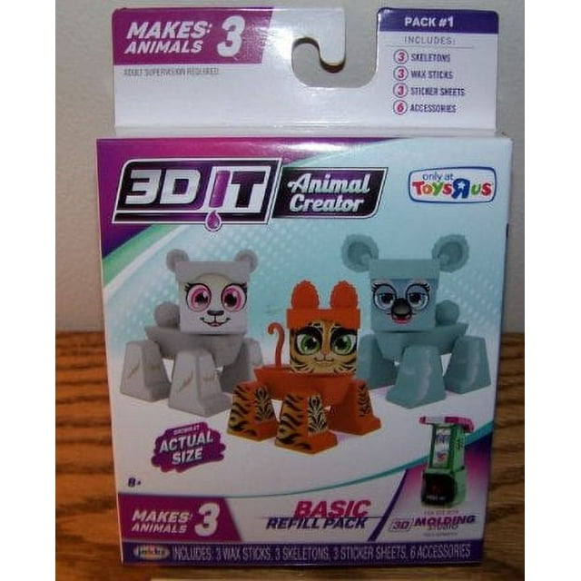 3DIT Animal Creator Basic Refill Pack - Makes 3 Animals ~ for Use with ...