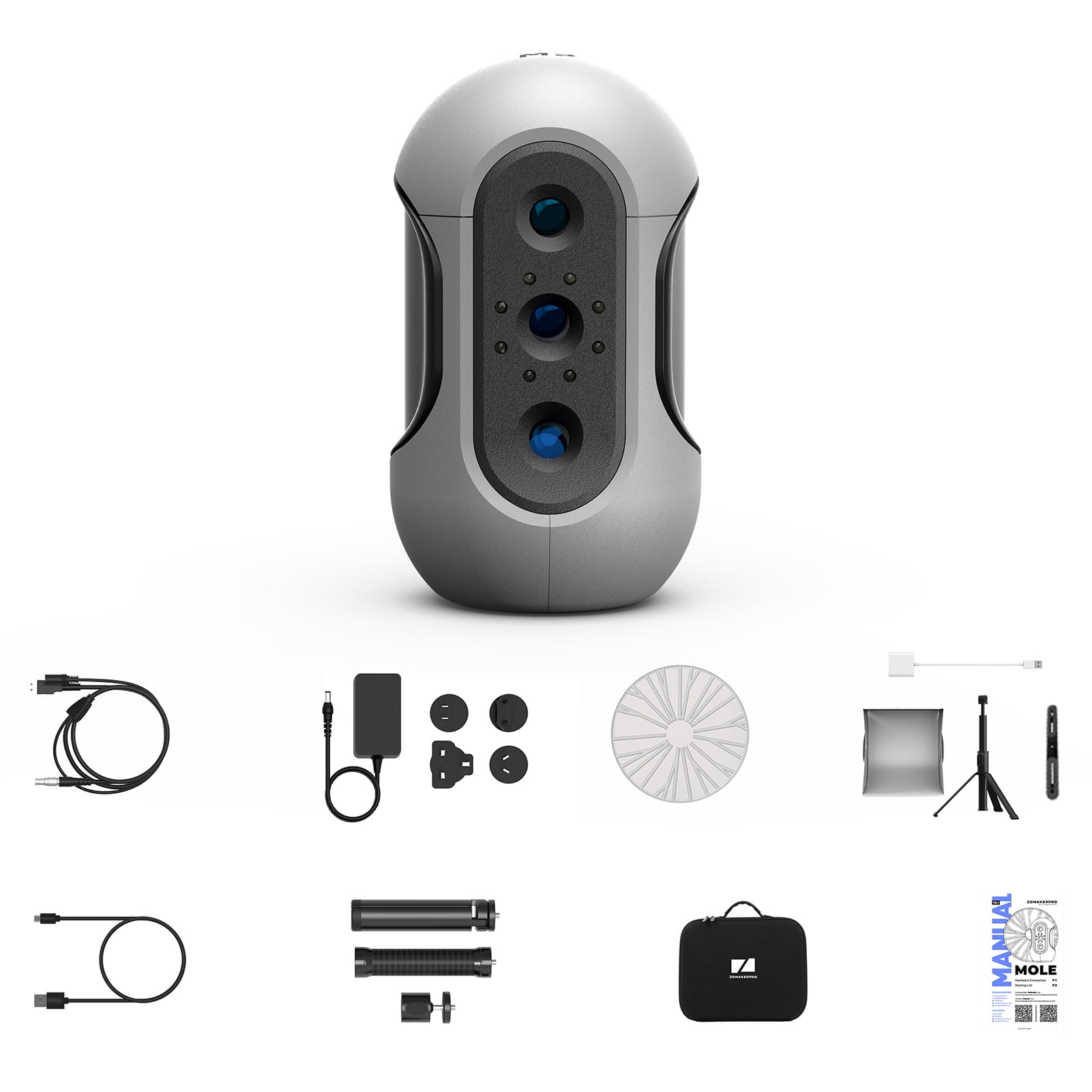 3DMakerpro Mole Handheld 3D Scanner for 3D Printer 0.05mm Accuracy & 0 ...