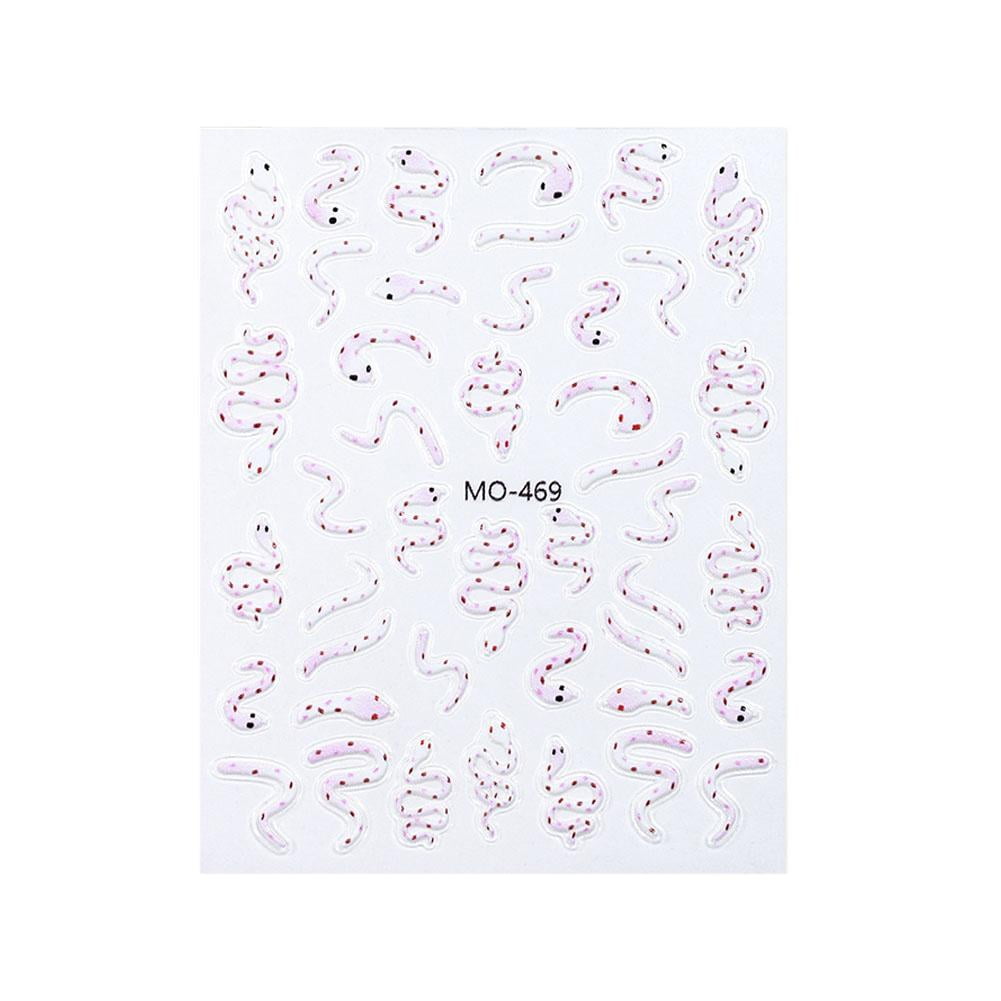 3DSnake Manicure Stier Set in Retro Red Cool Bla and Swt Pink Snake D ...