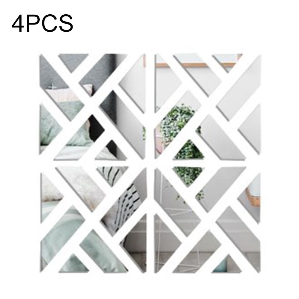 3Dacrylic Mirror Tile Wall Sticker Square Self Adhesive Stick On Diy ...