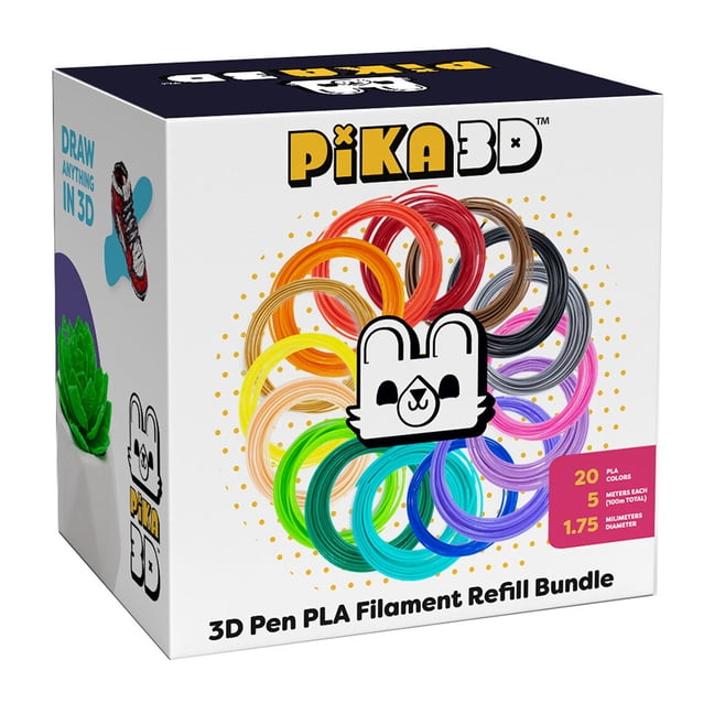 3Doodler Pika PLA 3D Printer Filaments for 3D Pens, Assorted Colors ...