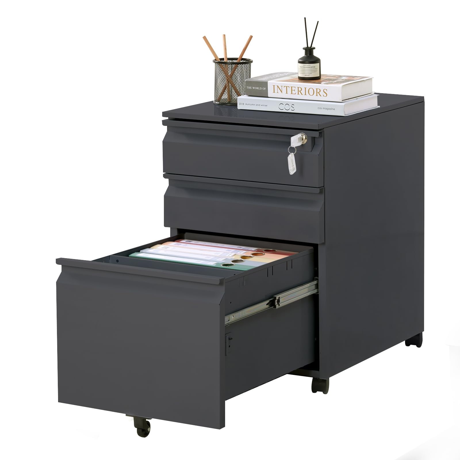 3Drawer Filing Cabinets Organizer, 3 Drawer Mobile File Cabinet with ...