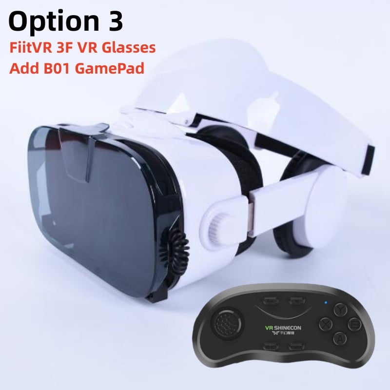 3F VR Glasses Virtual Reality Box Google Cardboard 3D Video Stereo Mic ...