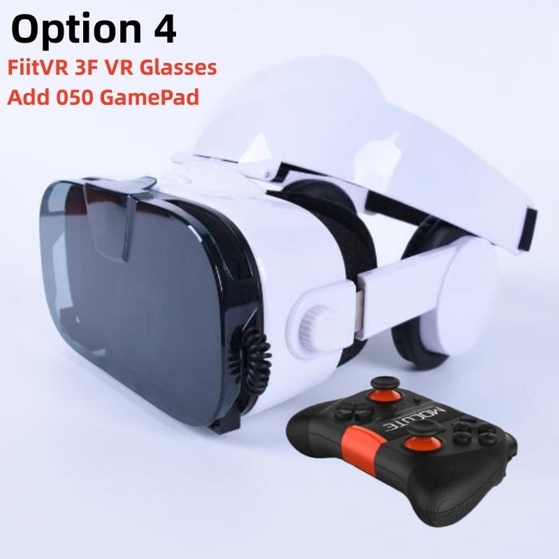 3F VR Glasses Virtual Reality Box Google Cardboard 3D Video Stereo Mic ...