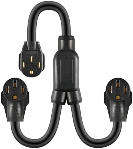 3FT 14-50P 4 Prong Splitter，14-50R Female Receptacle，6/3, 8/1 STW AWG ...