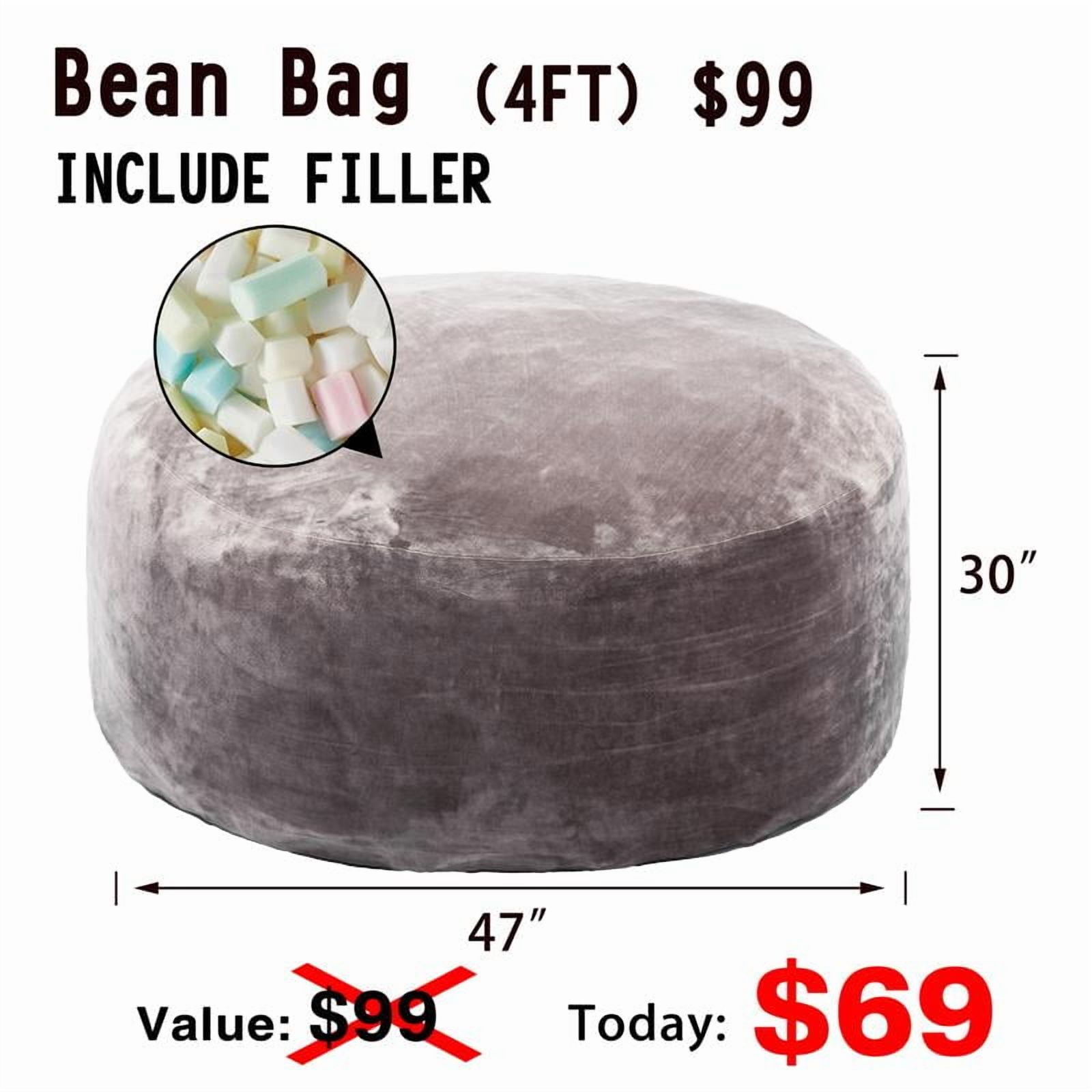3FT/4FT/5'FT/Jumbo(with Filler) bean bag Lazy sofa beanbag Chair Ship ...