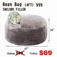 3FT/4FT/5'FT/Jumbo(with Filler) bean bag Lazy sofa beanbag Chair Ship ...