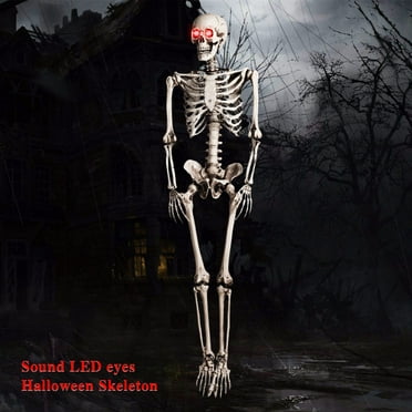 Costway 5.4ft Posable Full Body Halloween Skeleton with Movable Joints ...