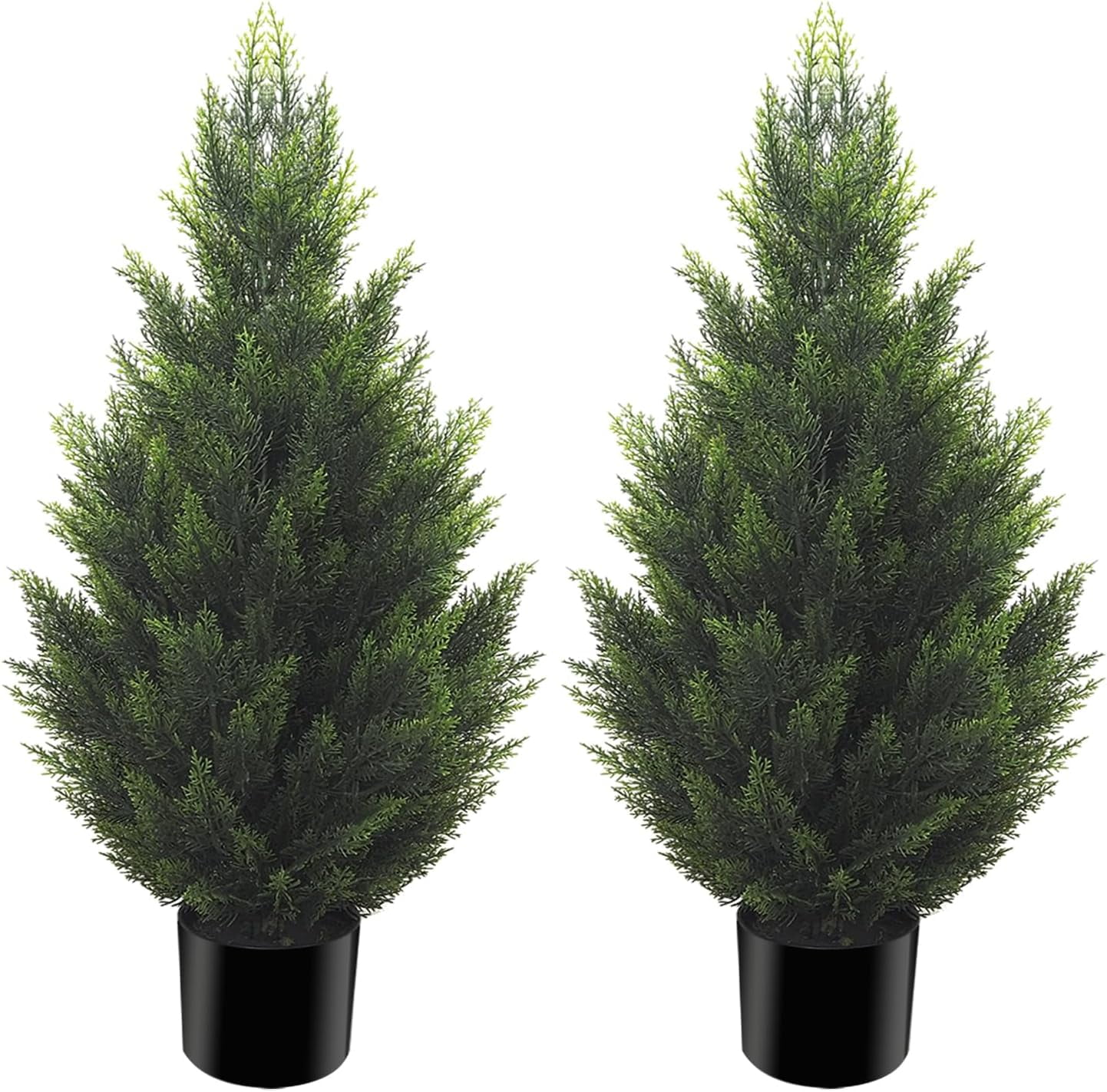 3FT Artificial Cedar Topiary Tree Lifelike Faux Cedar Pines Christmas ...
