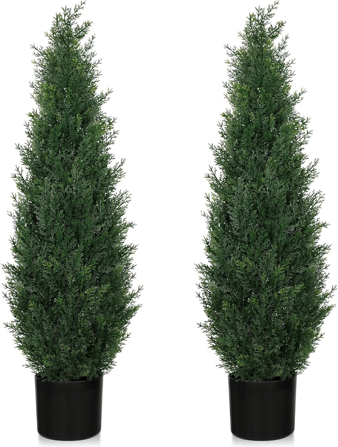 3FT Artificial Cedar Topiary Trees for Outdoors, UV Resistant Fake ...