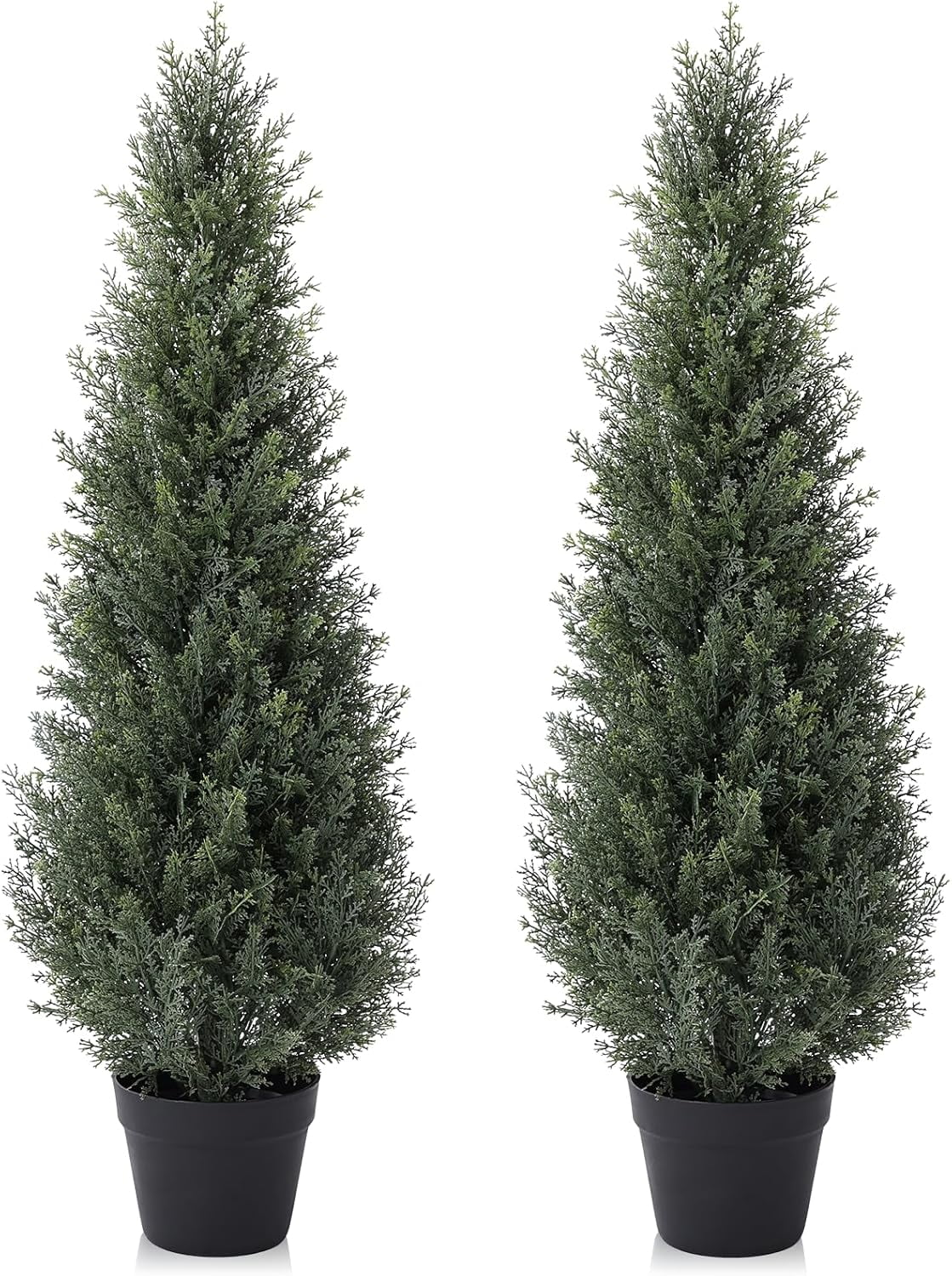 3FT Artificial Cedar Topiary Trees for Outdoors Potted Fake Cypress ...
