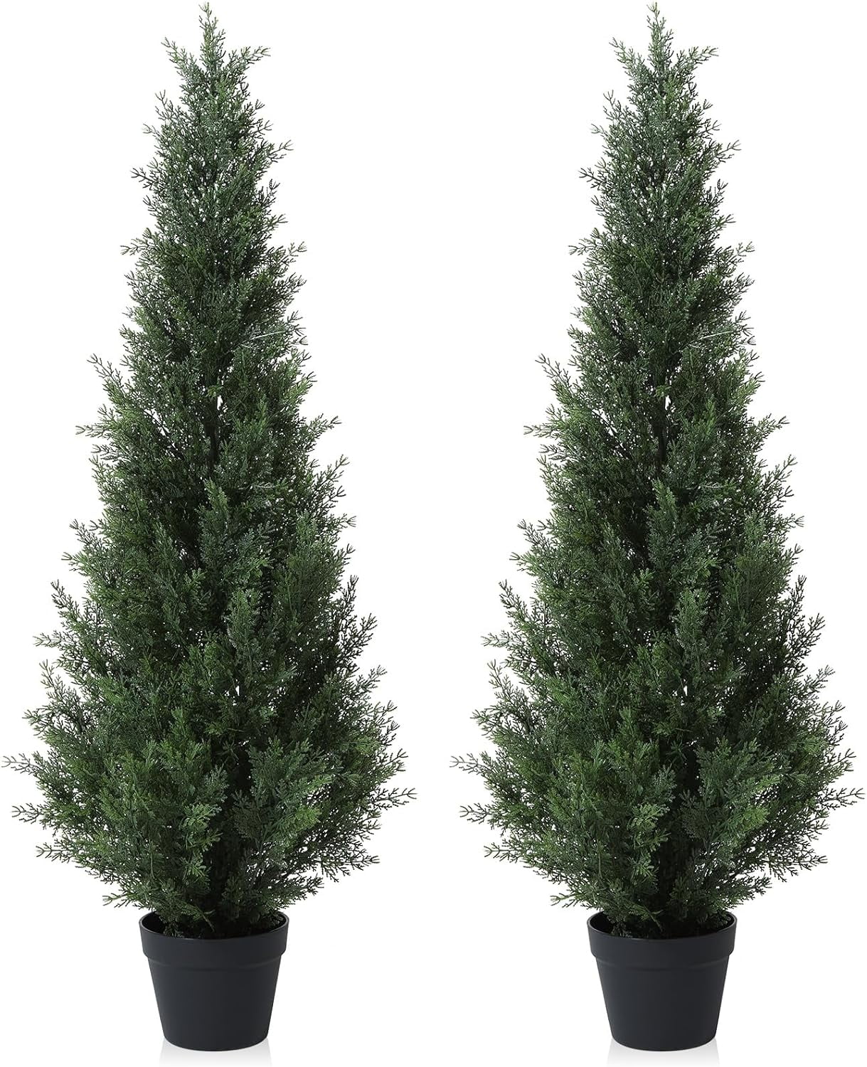 3FT Artificial Cedar Topiary Trees for Outdoors Potted Fake Cypress ...