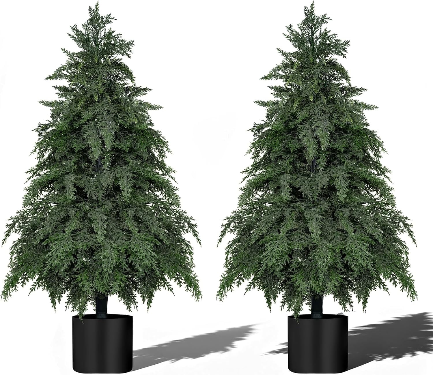 3FT Artificial Topiary Tree with Pot, 2 Pack Fake Evergreen Tree for ...