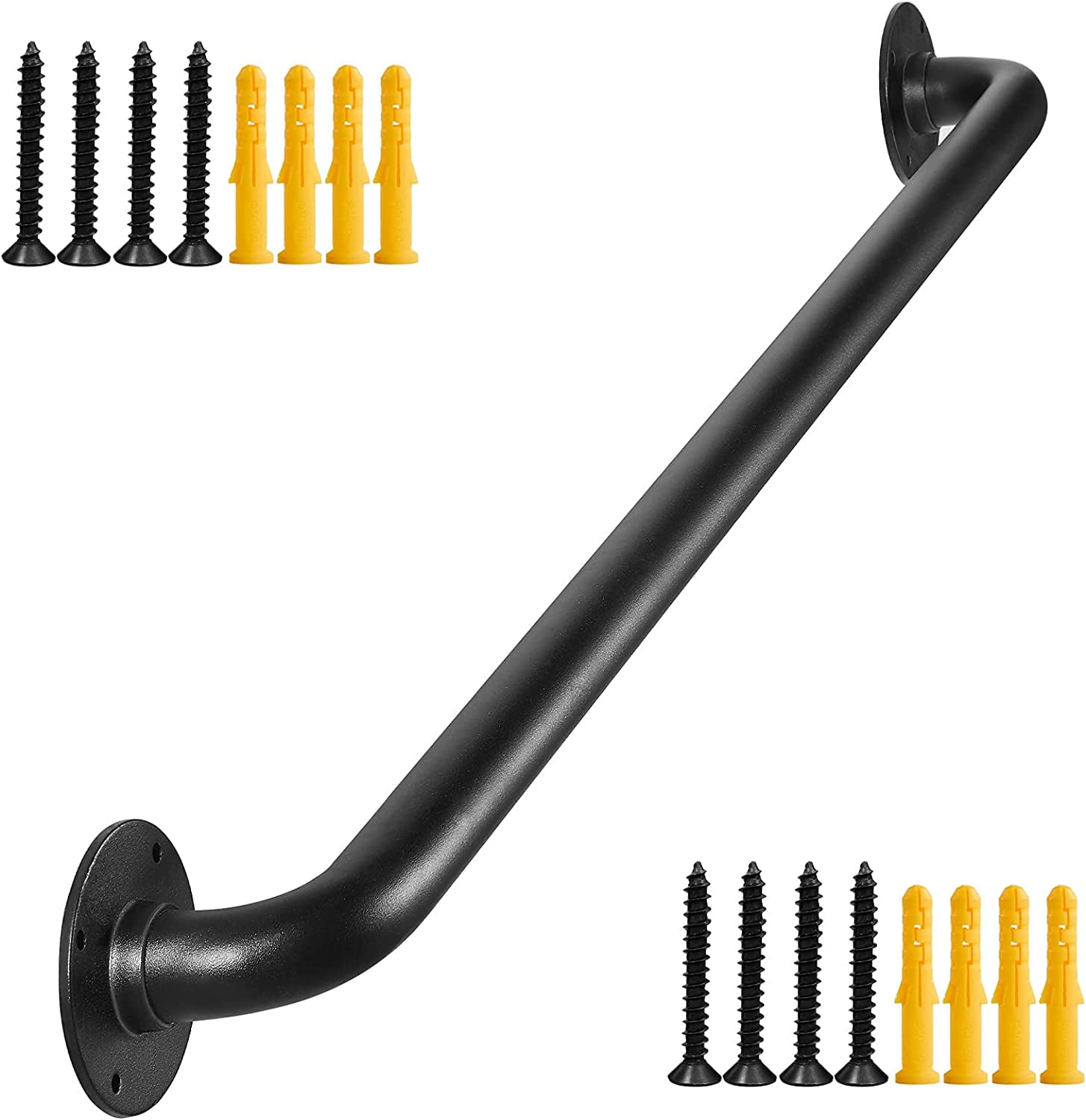 3FT Black Wall Mount Hand Rails for Indoor Stairs, 36 Inch Interior ...