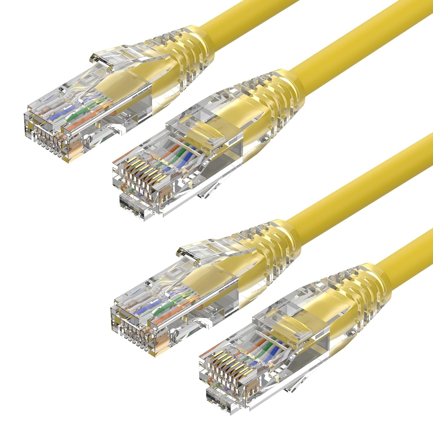 3FT Cat6 Patch Cables 2 Pack, Solid Pure Copper Patch Cord, Cat 6 ...