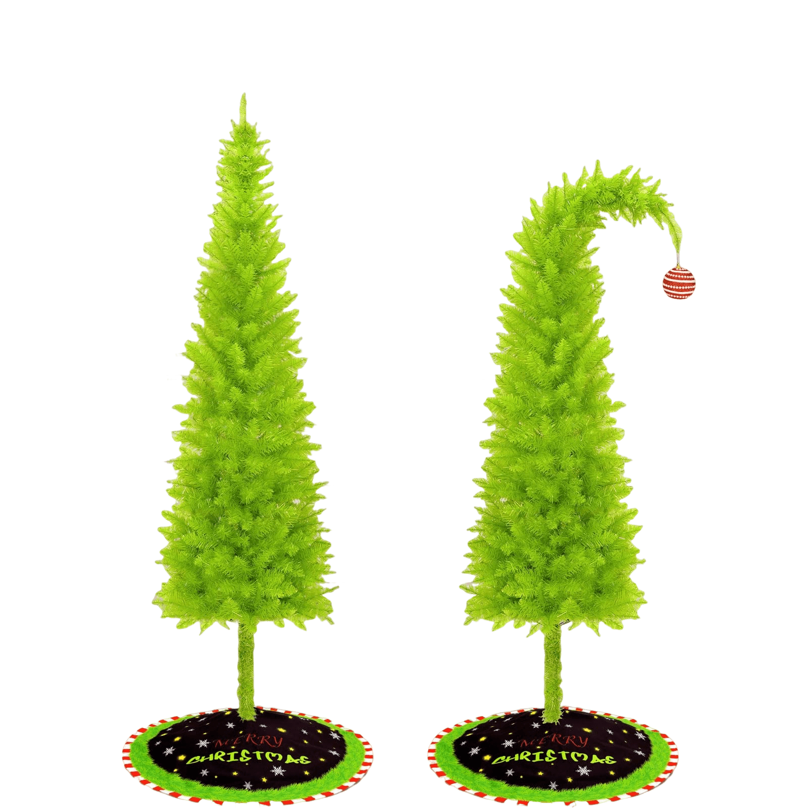 3FT Green Furry Monster Christmas Tree with LED Lights, Whimsical ...
