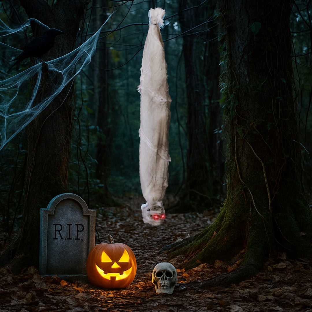 3FT Halloween Decoration Cocoon Corpse, Scary Hanging Sounds Cocoon ...