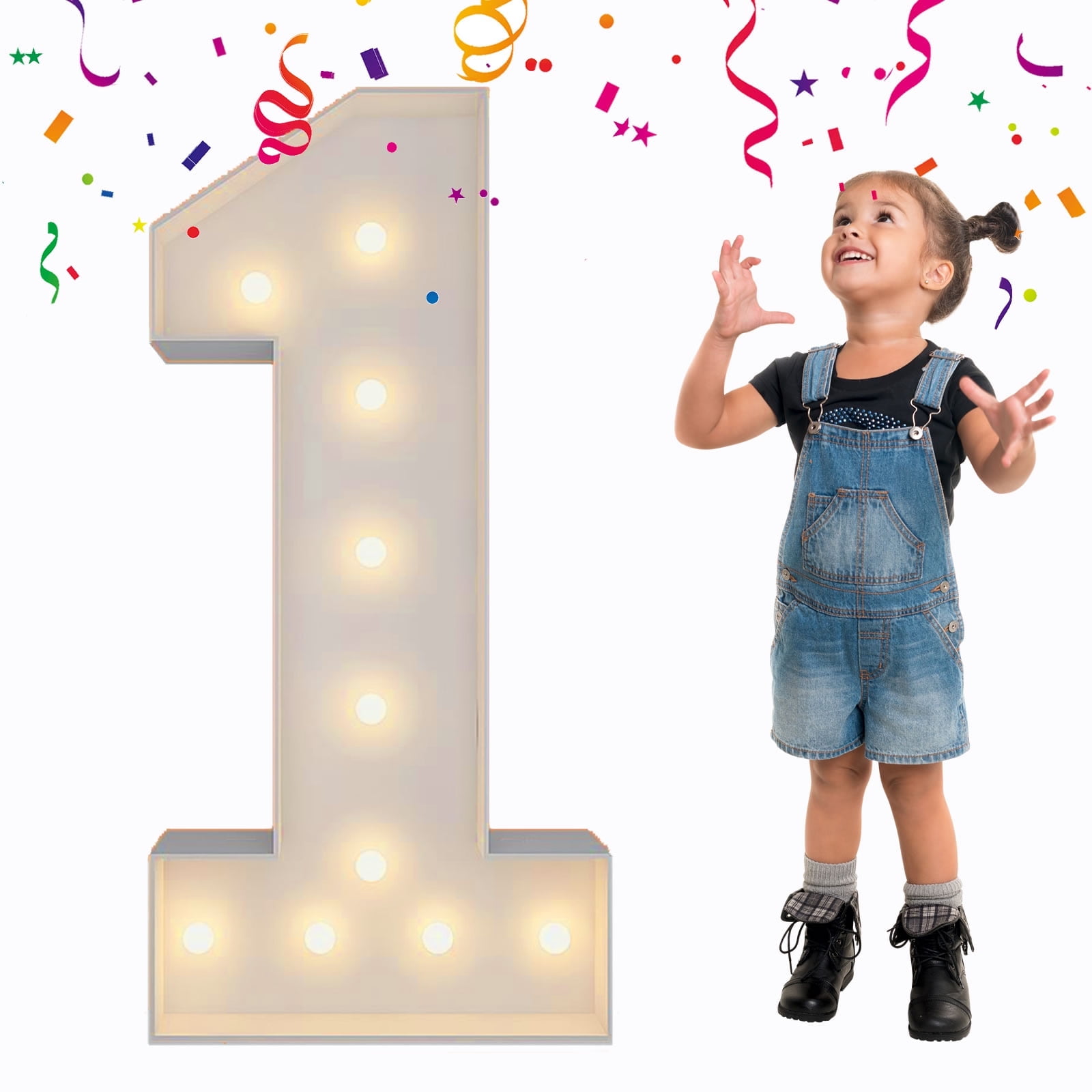 3FT Light Up Numbers Letters, Mosaic Numbers for Balloons, Giant ...