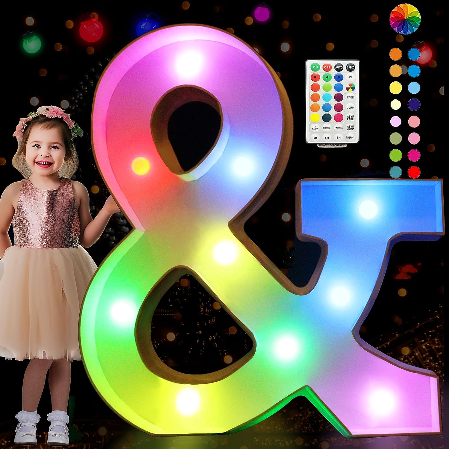 3FT Marquee Light Up Letters, Color Changing LED Lighted Mosaic Letters ...