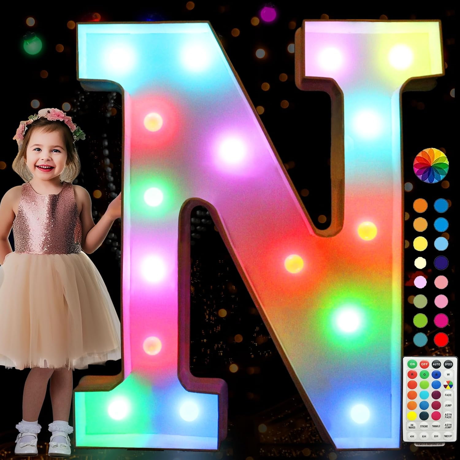 3FT Marquee Light Up Letters, Color Changing LED Lighted Mosaic Letters ...