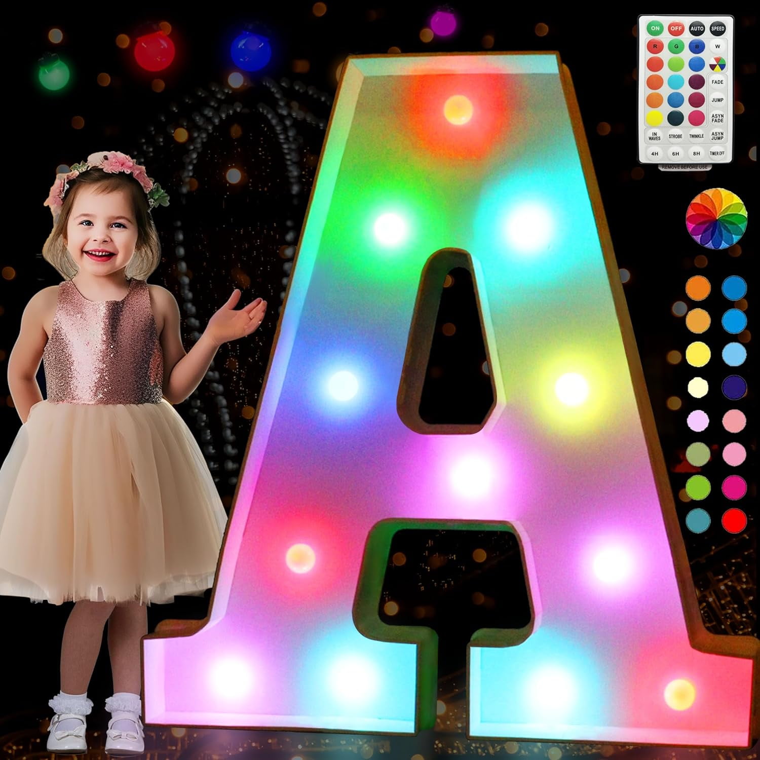 3FT Marquee Light Up Letters, Color Changing LED Lighted Mosaic Letters ...