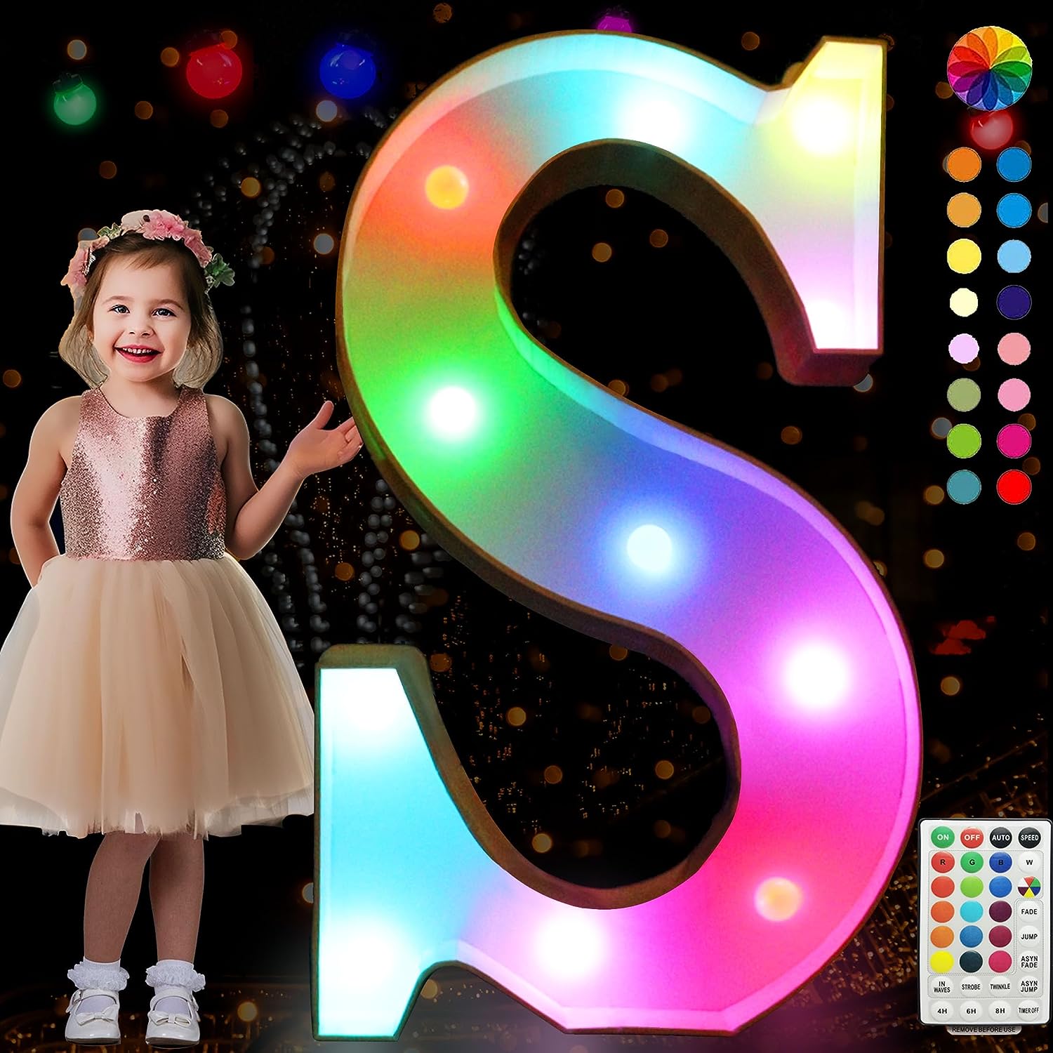 3FT Marquee Light Up Letters, Color Changing LED Lighted Mosaic Letters ...