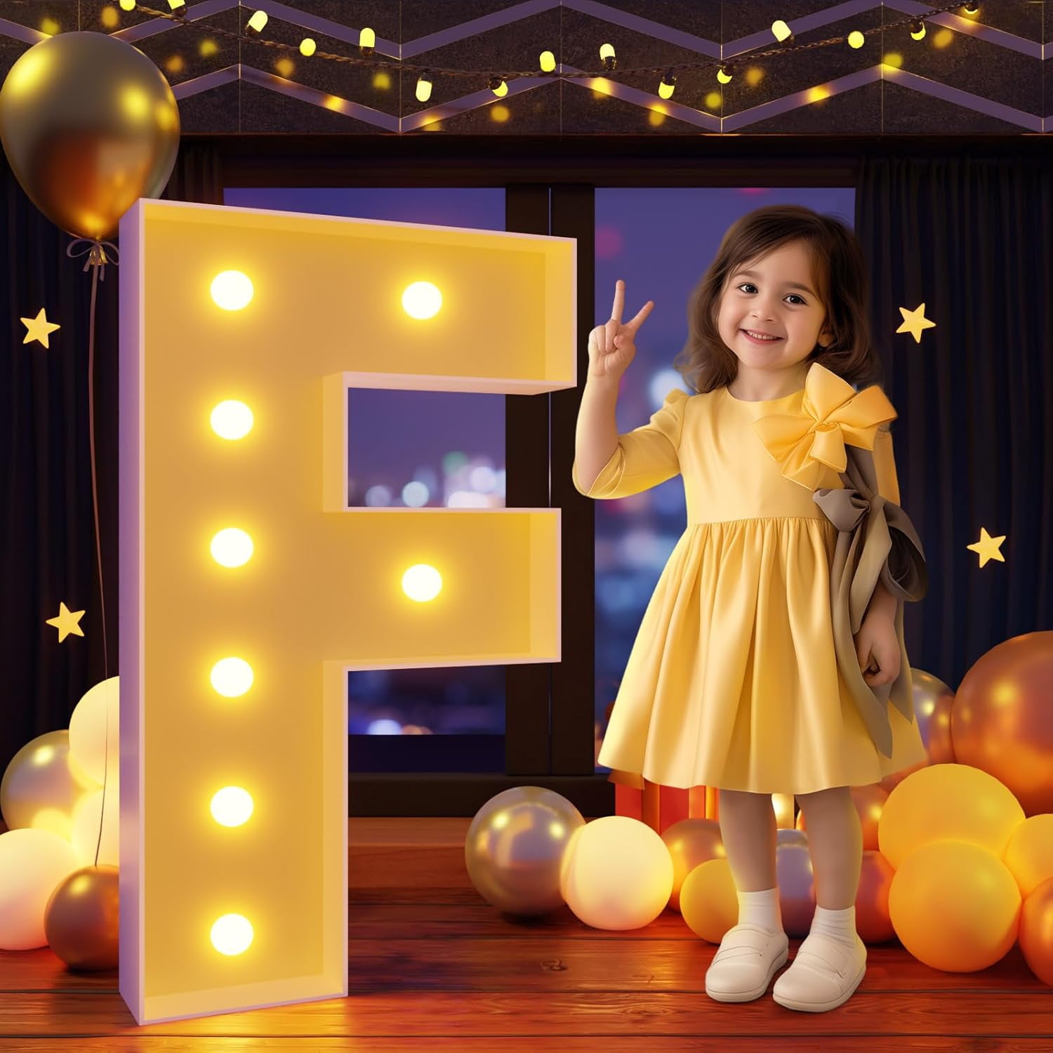 3FT Marquee Light Up Letters F, Large Light Up Letters, Big Marquee ...