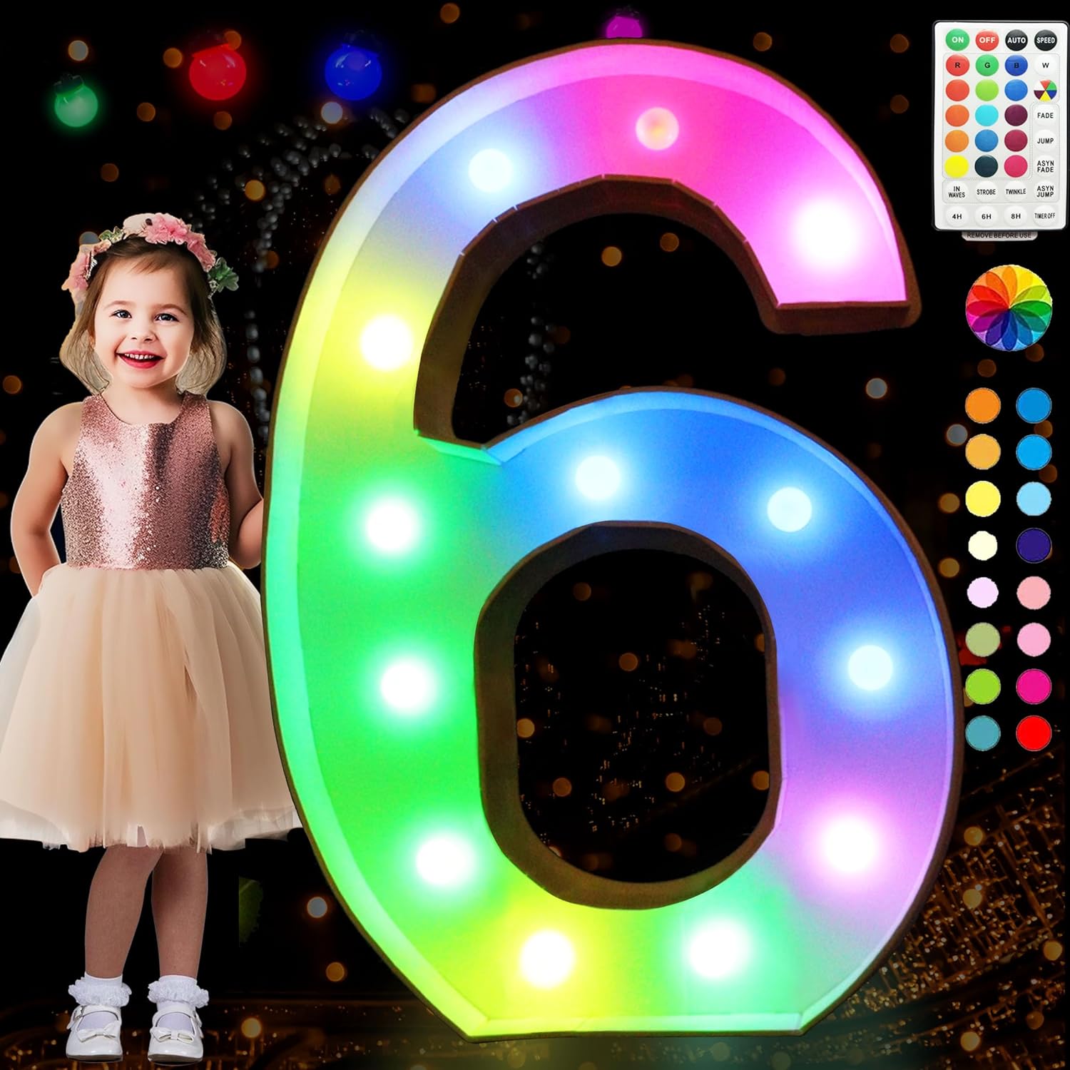 3FT Marquee Light Up Numbers, Color Changing Light Up Numbers with ...