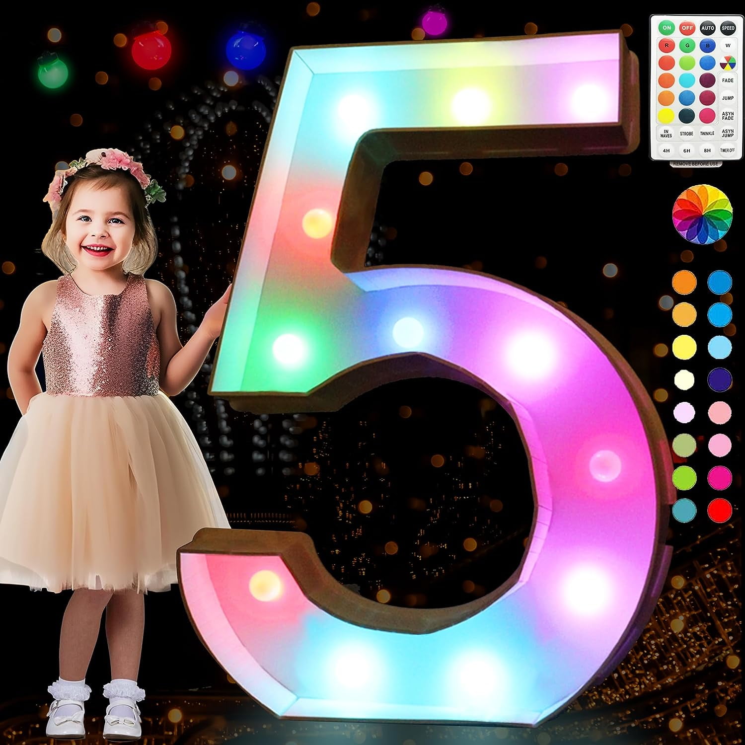 3FT Marquee Light Up Numbers, Color Changing Light Up Numbers with ...