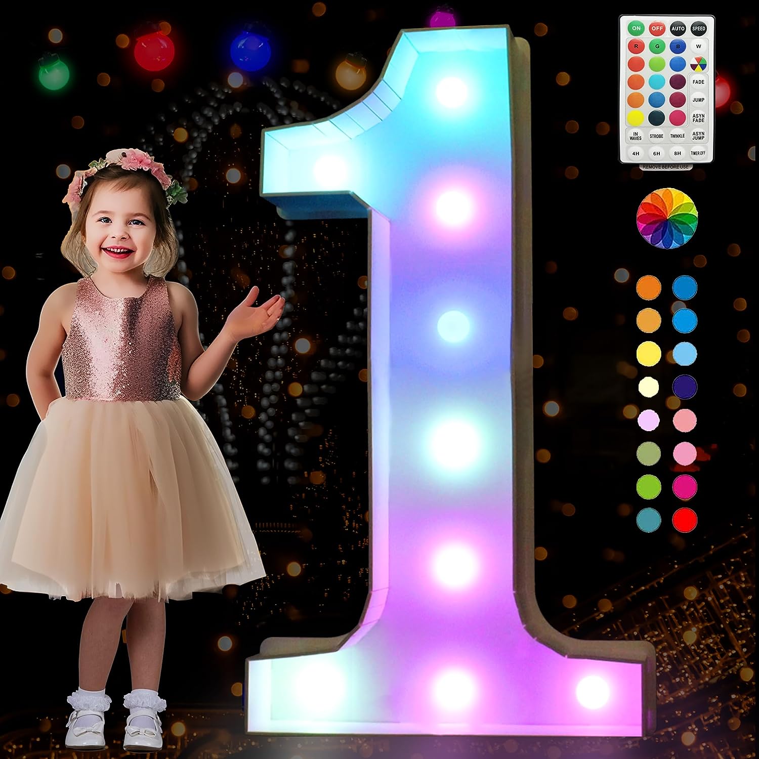 3FT Marquee Light Up Numbers, Color Changing Light Up Numbers with ...