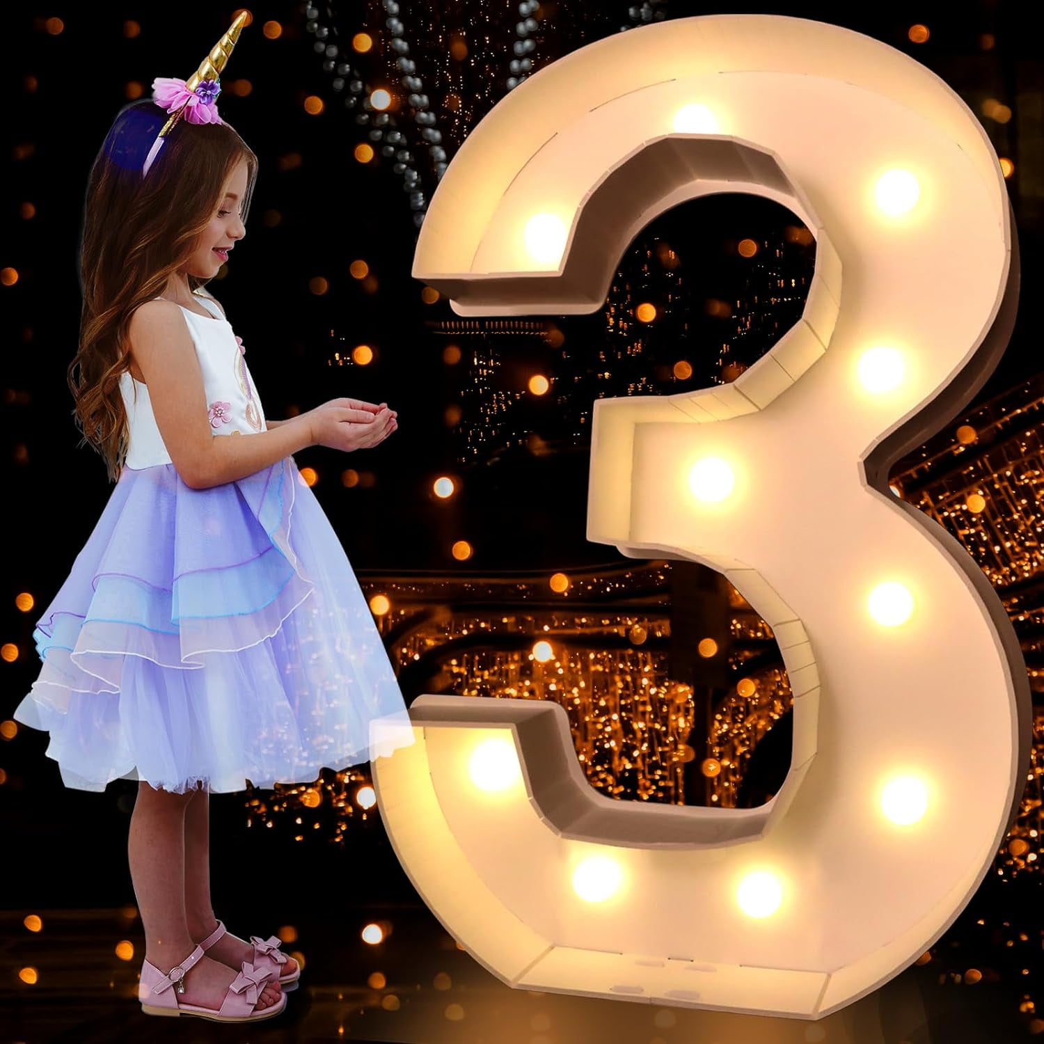 3FT Marquee Light Up Numbers, Marquee Numbers for 1st 16th 21st ...