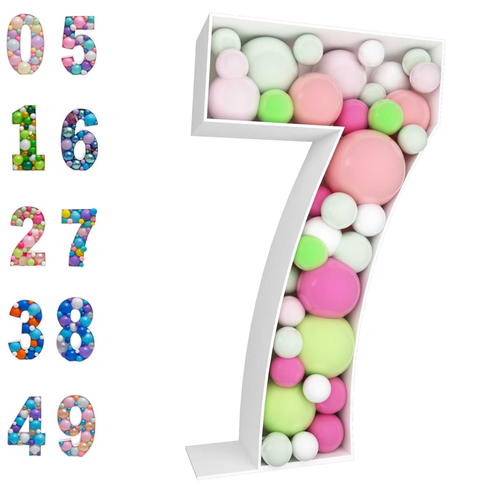 3FT Mosaic Balloon Frame Number 7 Marquee Easy to Assemble Numbers ...